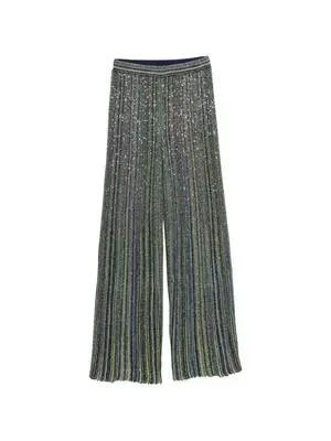 Missoni Sequin-embellished Striped Palazzo Pants - Blue