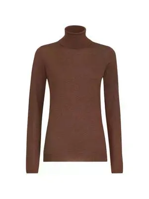 Brunello Cucinelli Sparkling Cashmere And Silk Lightweight Turtleneck Sweater - Brown