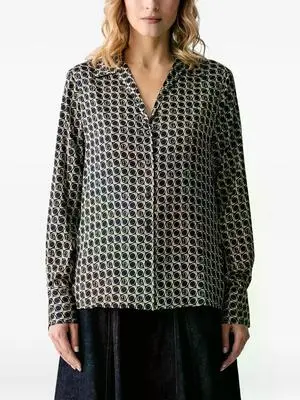 Guess Monogram-print Long-sleeve Blouse