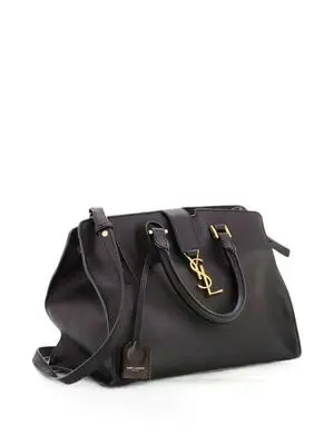 Saint Laurent Monogram Cabas Leather Small Satchel