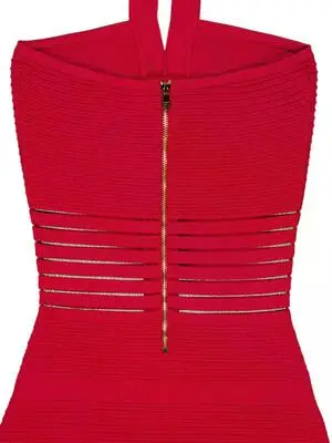 Balmain Halterneck Openwork-panel Maxi Dress