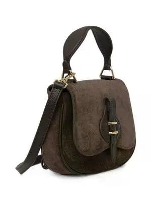COCCINELLE Suede-panelled Leather Shoulder Bag