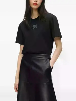 Karl Lagerfeld Rhinestone Autograph T-shirt