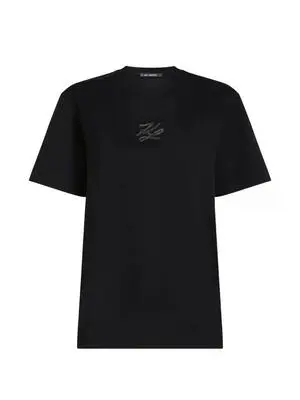 Karl Lagerfeld Rhinestone Autograph T-shirt - Black