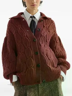 Brunello Cucinelli Cashmere Feather-yarn Heritage Cable Cardigan