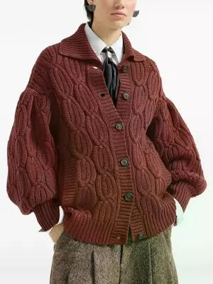 Brunello Cucinelli Cashmere Feather-yarn Heritage Cable Cardigan