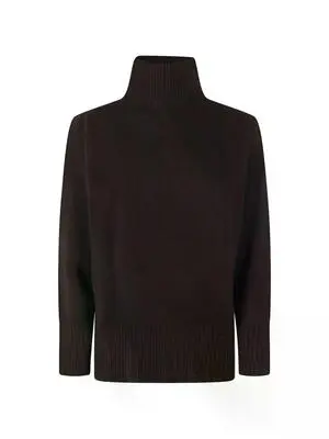 ROBERTO COLLINA Roll-neck Ribbed-trim Sweater - Brown