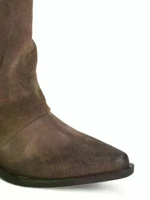 METISSE Distressed-effect Western Boots