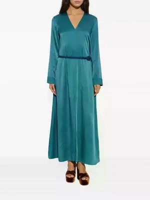 FORTE_FORTE Belted V-neck Maxi Dress