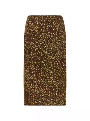 TWINSET Animal-print Midi Skirt - Brown