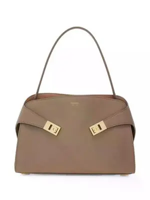 FERRAGAMO Medium Hug Soft Gancini-buckle Handbag - Neutrals