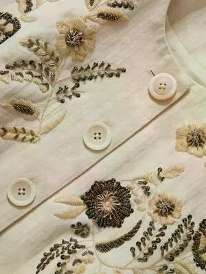 Veronica Beard Emeren Floral-embroidered Cardigan