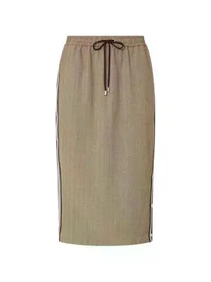 Liu Jo Midi Skirt With Side Tape - Brown