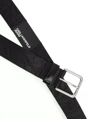 Karl Lagerfeld Crinkled-effect Leather Belt