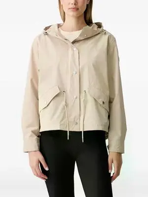 Dkny Hooded Drawstring Jacket - Neutrals