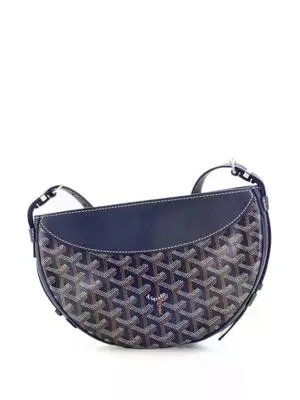 Goyard Hirondelle Coated Canvas And Leather Shoulder Bag - Blue