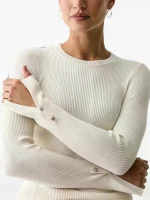 Guess Ellie Ribbed Button-cuff Sweater