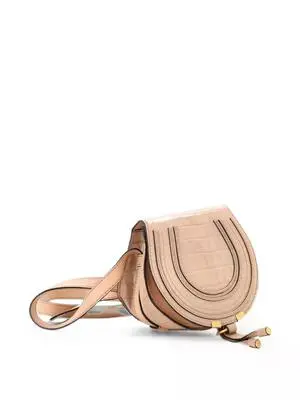 Chloé Marcie Crocodile Embossed Leather Mini Crossbody Bag - Neutrals