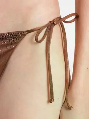 MC2 SAINT BARTH Rhinestone-embellished Side-tie Bikini Bottoms
