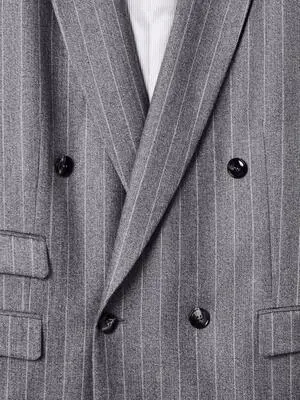 Giorgio Armani Oversized Heritage Suit In Jacquard Pinstripe Virgin Wool