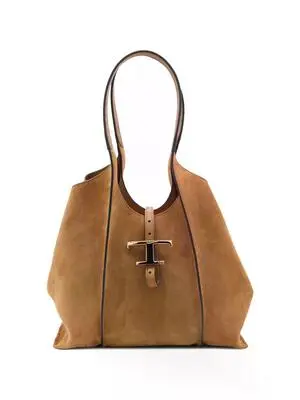 TOD'S T Timeless Leather Tote Bag - Neutrals