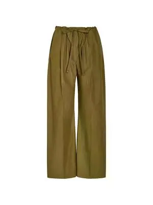 Another Tomorrow Drawstring Trousers - Green
