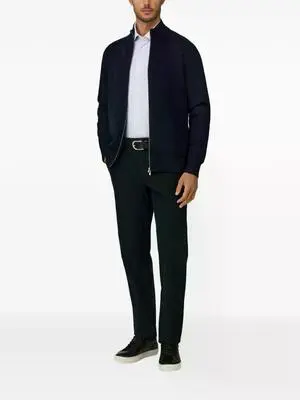 Boggi Milano Full-zip Jumper In Merino Wool Blend