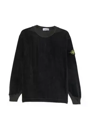 Stone Island Corduroy-texture Compass-patch Sweater - Grey