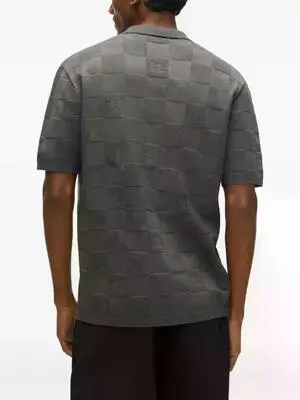 Karl Lagerfeld Monogram Checked Polo Shirt