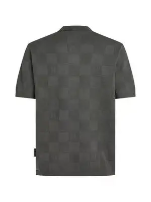 Karl Lagerfeld Monogram Checked Polo Shirt