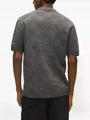 Karl Lagerfeld Monogram Checked Polo Shirt