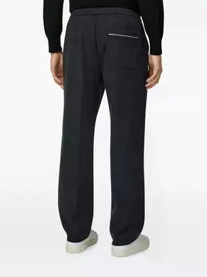 Boggi Milano Joggers In Wool Blend Wooltech Diagonal