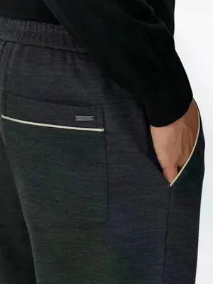 Boggi Milano Joggers In Wool Blend Wooltech Diagonal