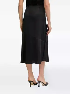 Guess Satin Finish Asymmetric Seam Midi Skirt