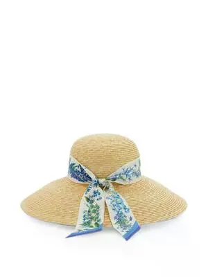 FERRAGAMO Floral-print Silk-trim Hat