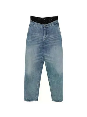 Attico Layered-effect Crystal-embellished Jeans