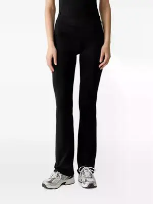Guess Flare Rhinestone-logo Leggings - Black