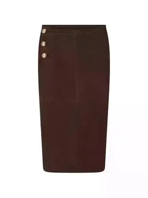 Liu Jo Suede Midi Skirt - Brown