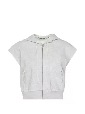 Alexander Wang Zip-up Short-sleeve Hoodie - Grey