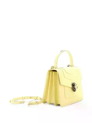 BVLGARI Serpenti Forever Top Handle Bag Leather Small Satchel - Yellow