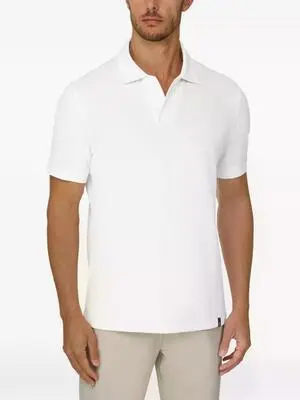 Boggi Milano Polo In Stretch Cotton Blend Piqué Cool Jade-fresh - White