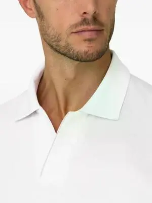 Boggi Milano Polo In Stretch Cotton Blend Piqué Cool Jade-fresh - White