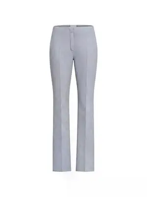 Marella Pressed-crease Belt-loop Trousers - Grey