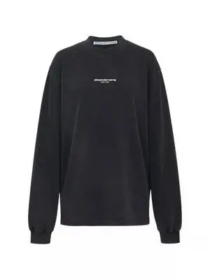 Alexander Wang Logo-print Long-sleeve T-shirt - Black