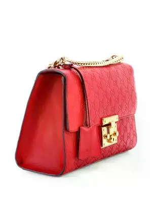 Gucci Padlock Guccissima Leather Medium Shoulder Bag - Red