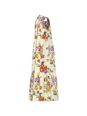 Marella Floral-print Tiered Midi Dress - Neutrals