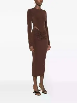 Andamane Heloise Cut-out Ruched Midi Dress