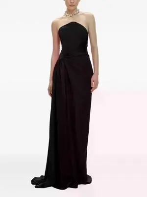 V:PM ATELIER Kira Strapless Gathered-waist Maxi Dress - Black