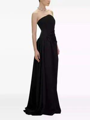 V:PM ATELIER Kira Strapless Gathered-waist Maxi Dress - Black