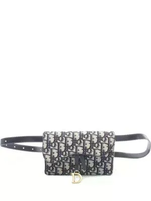 Dior 2010s Saddle Oblique Belt Bag - Blue